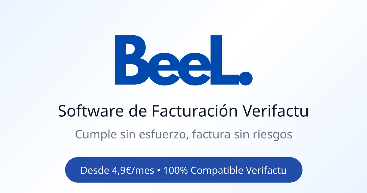 BeeL.es | Software Facturación Verifactu 2026 - Solo 4,90€/mes